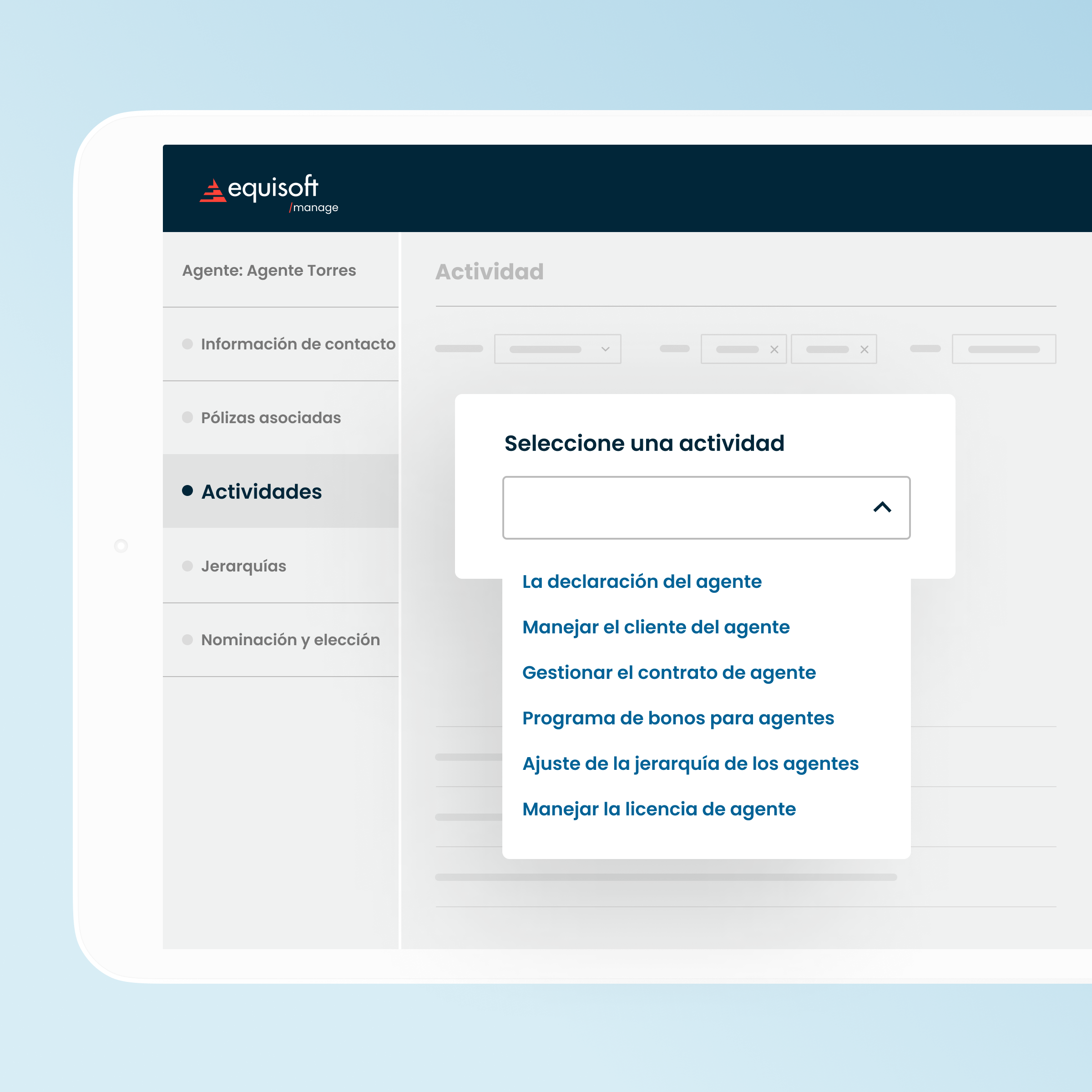 Sistema core de administración de pólizas de seguros | Equisoft/manage